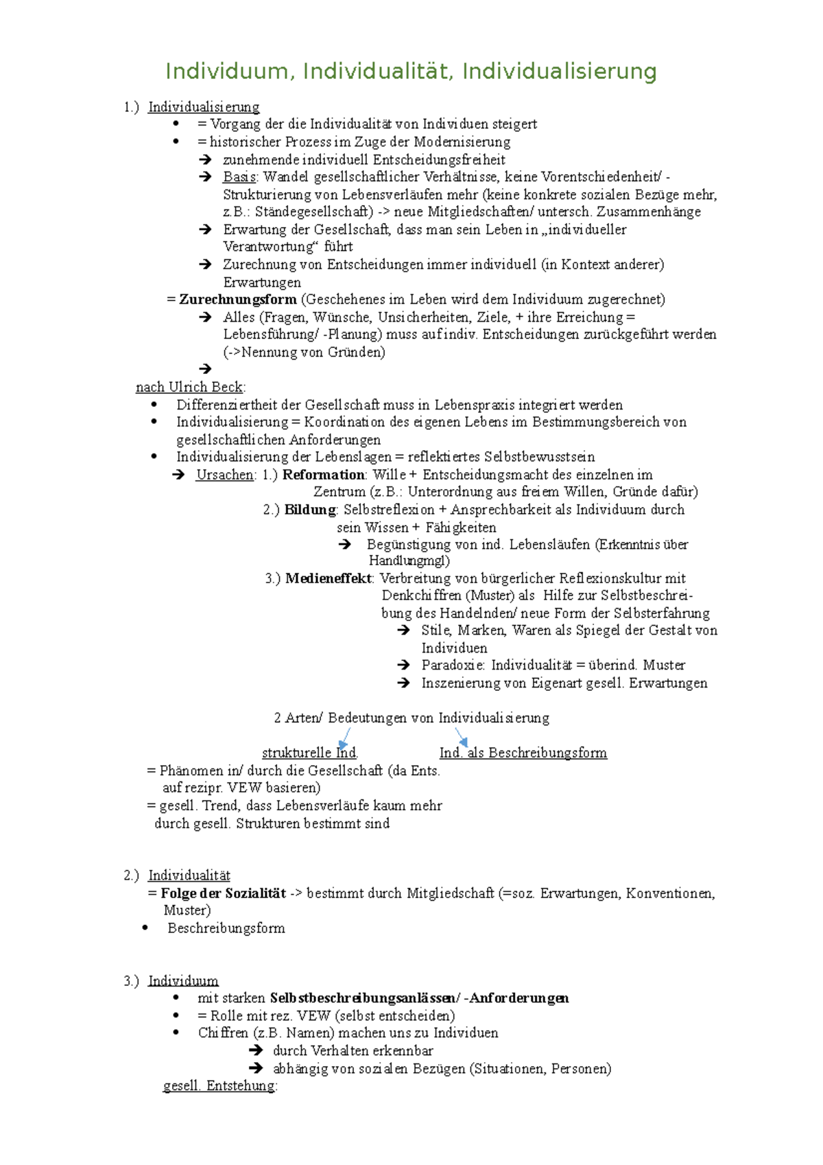 Individuum, Individualität, Individualisierung - Individuum ...