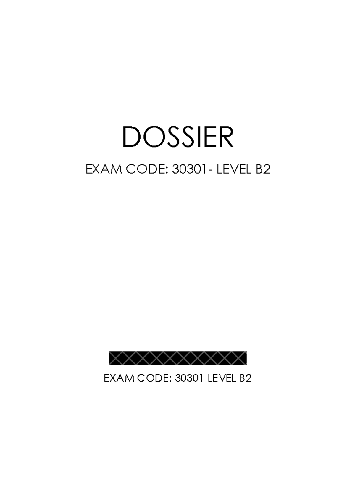 Dossier Esempio Studente (2019-2020) - DOSSIER EXAM CODE: 30301- LEVEL ...