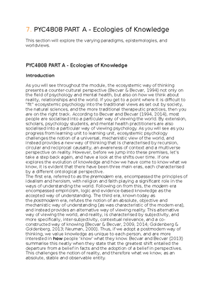 PYC4808 Part B - Systems, Cybernetics and Ecologies - 8. PYC4808 Part B - Systems, Cybernetics ...