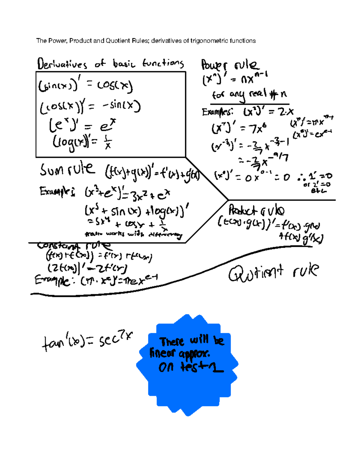 Lecture 4 - Math 100 A - The Power, Product and Quotient Rules ...