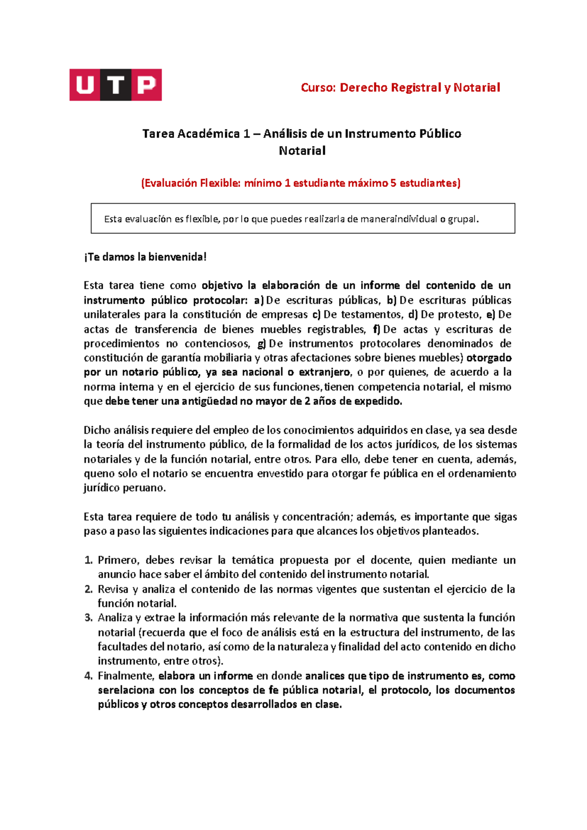 Semana 07 - Indicaciones - Análisis de un instrumento público notarial ...
