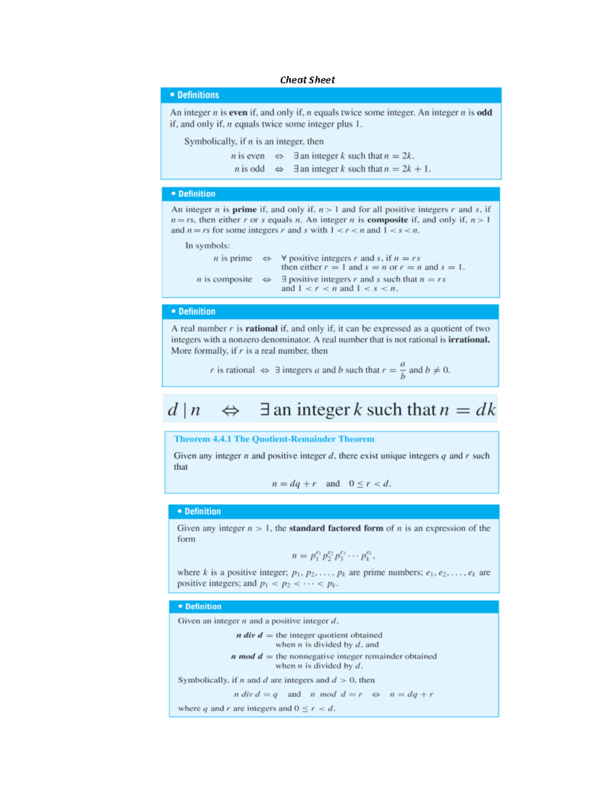 Cheat Sheet-2 - Formulas - mth 314 - Cheat Sheet - Studocu