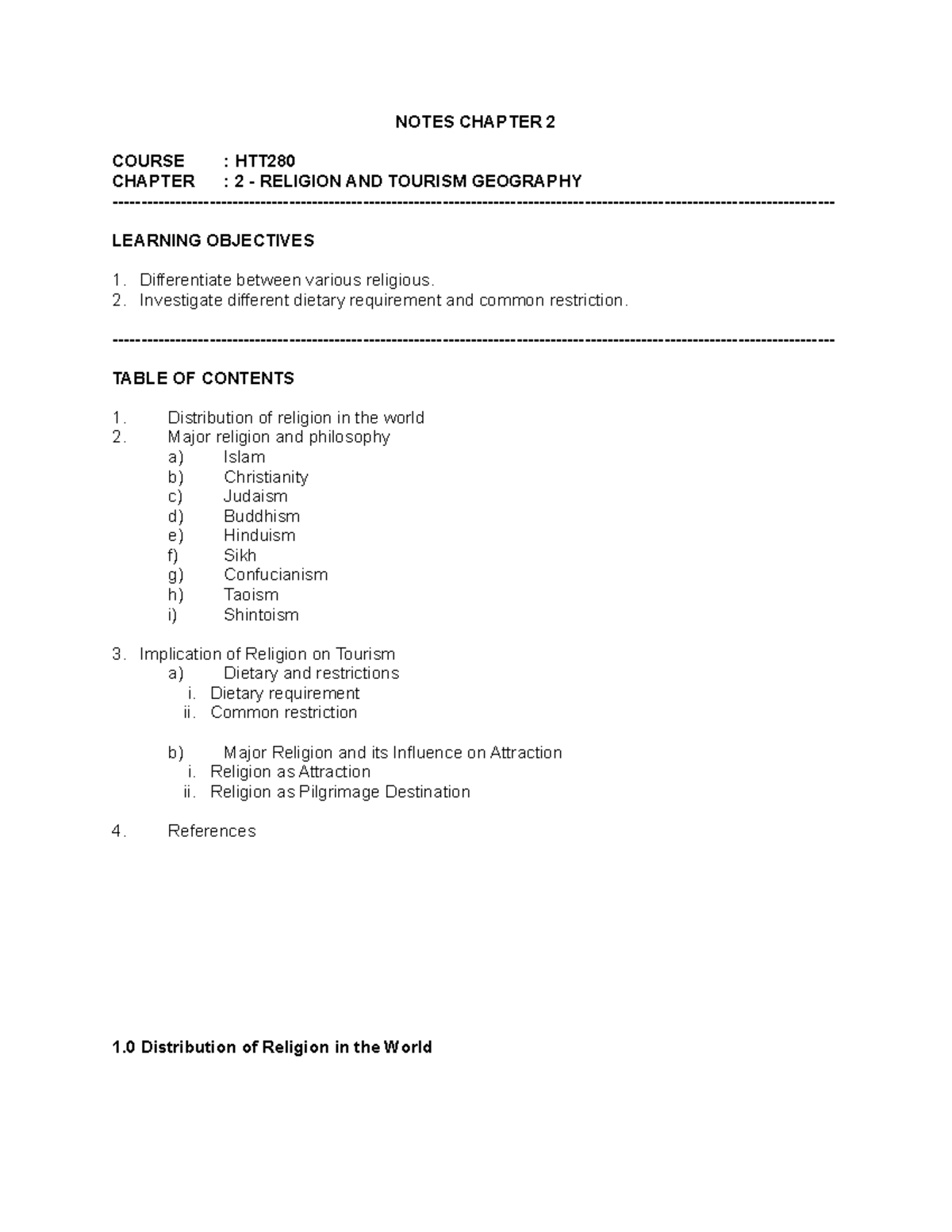 Notes Chapter 2 - only for uitm student that takes htt280 subject ...