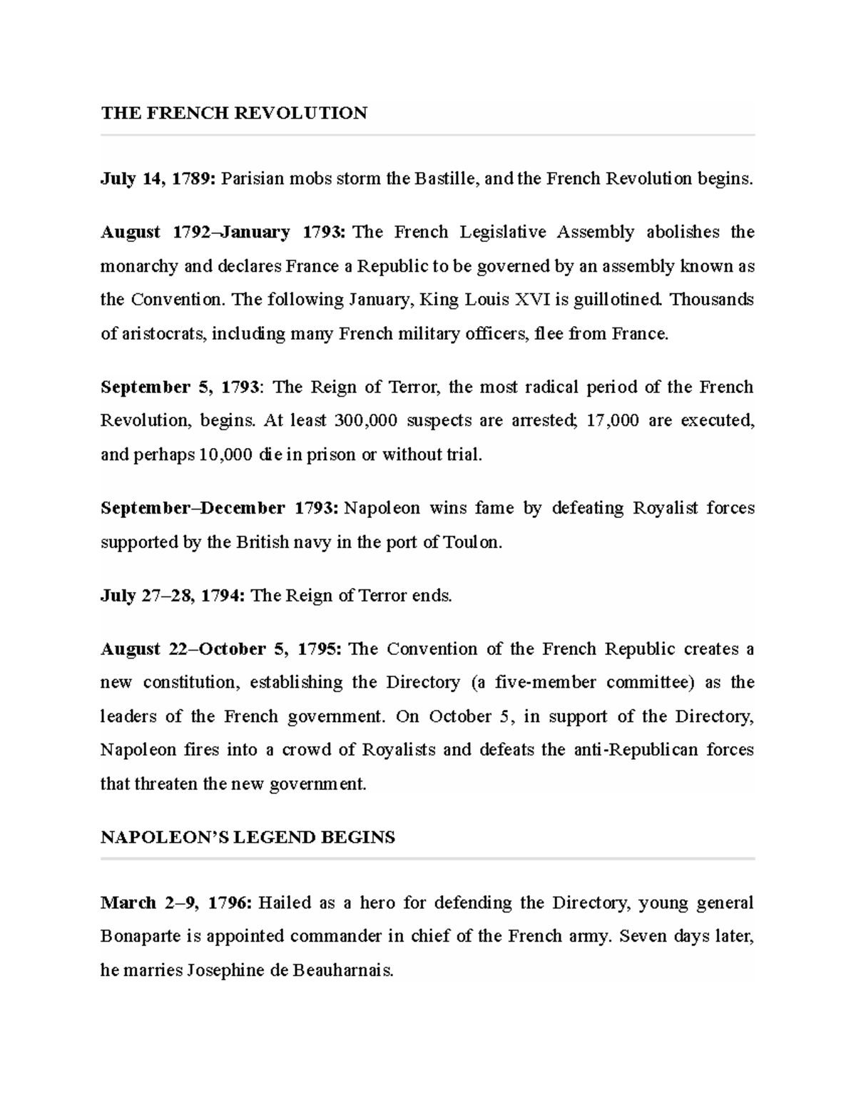 THE French Revolution - notes - THE FRENCH REVOLUTION July 14, 1789 ...