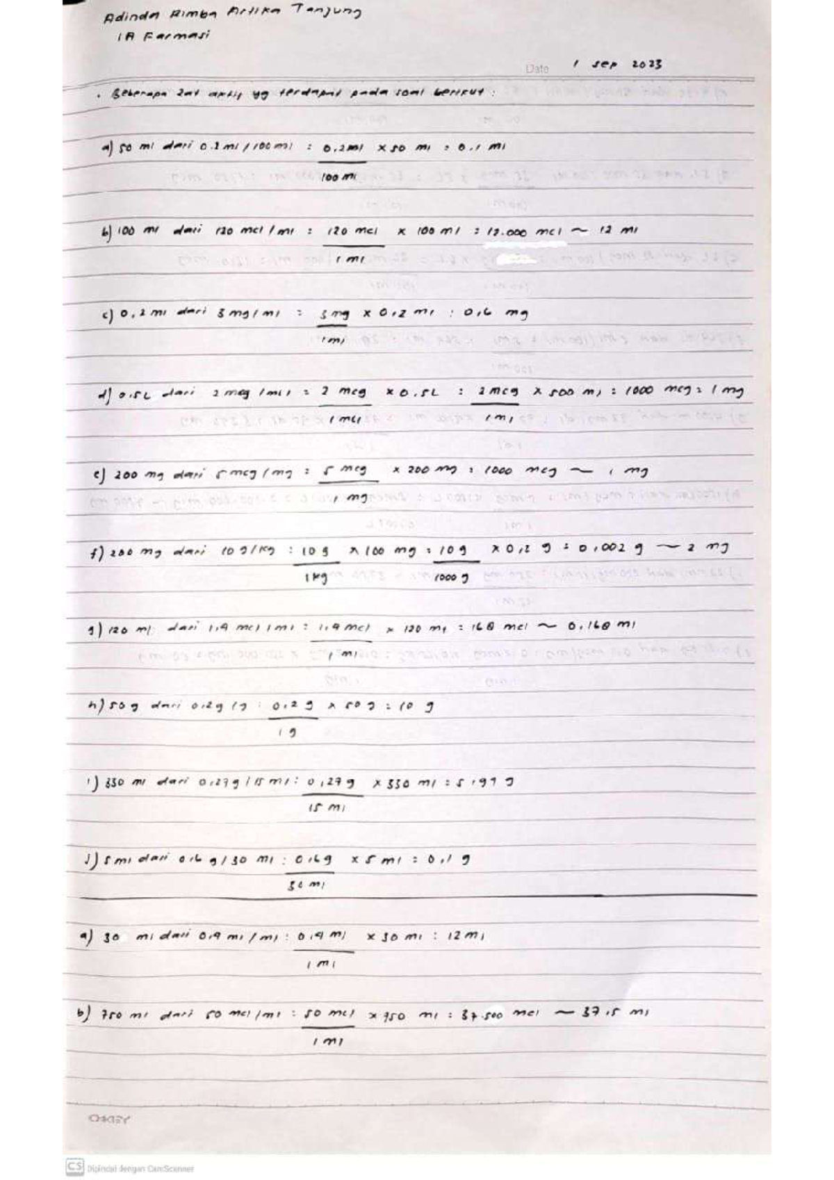 Adinda Rimba 1A Tugas Hitfar 1 - Analisis farmasi dan makanan - Studocu