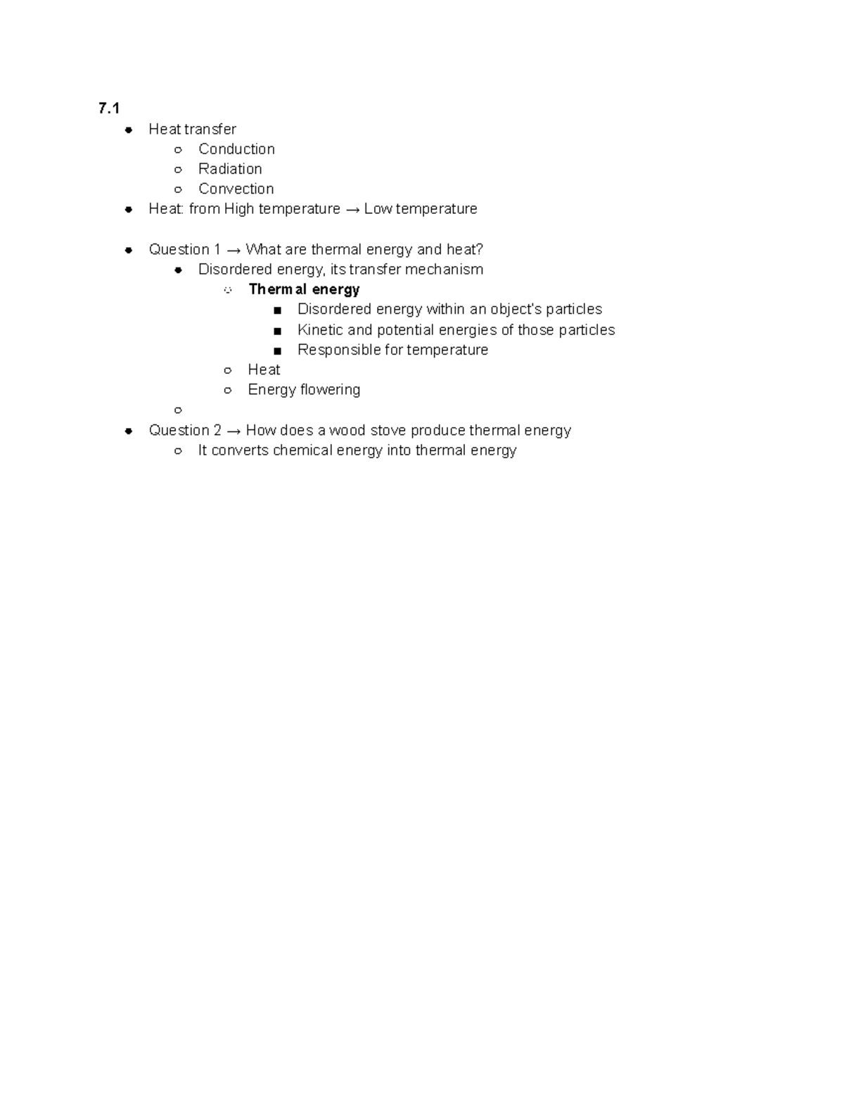 7.1 Physics - Notes - 7. Heat transfer Conduction Radiation Convection ...