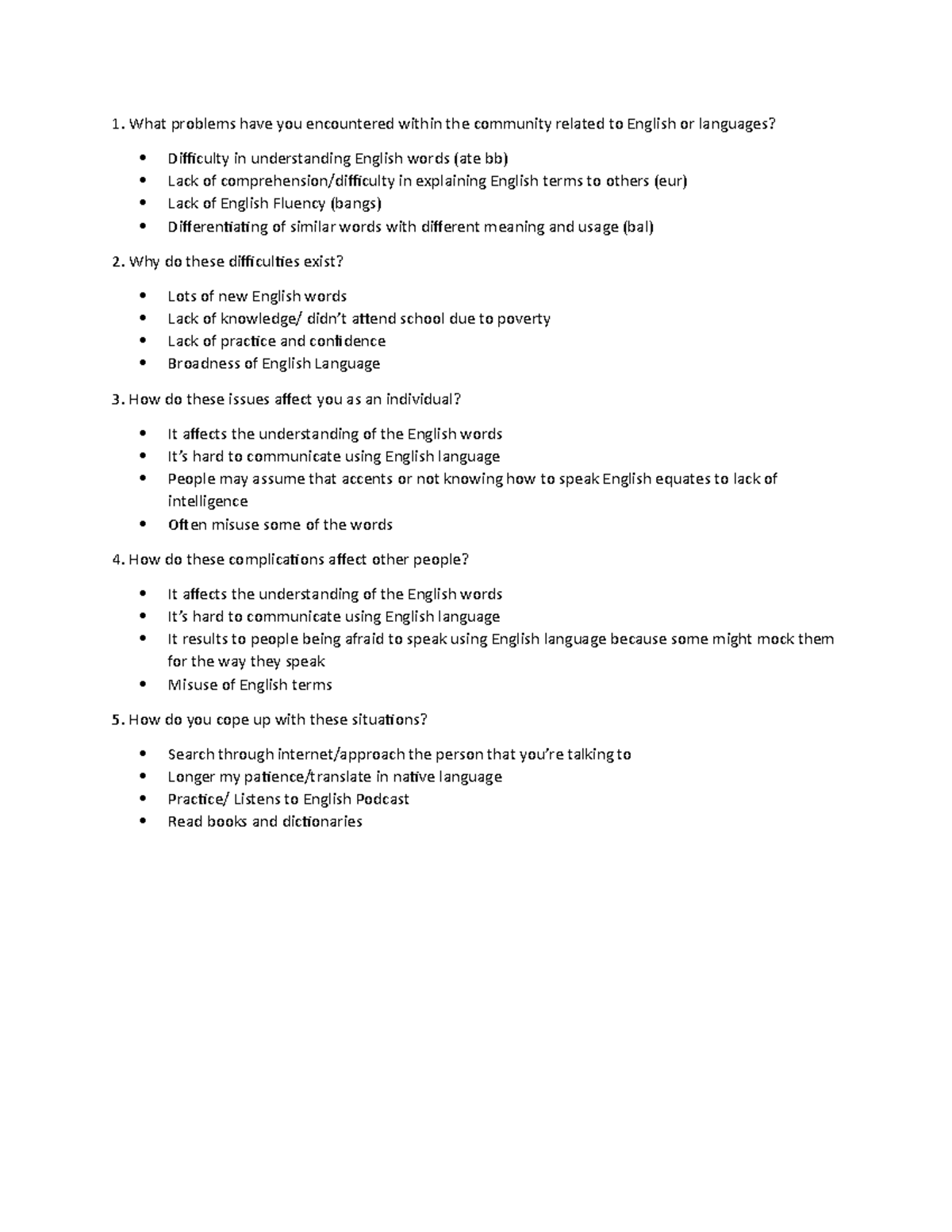 Interviewsummary - interview summary about you have encountered within ...