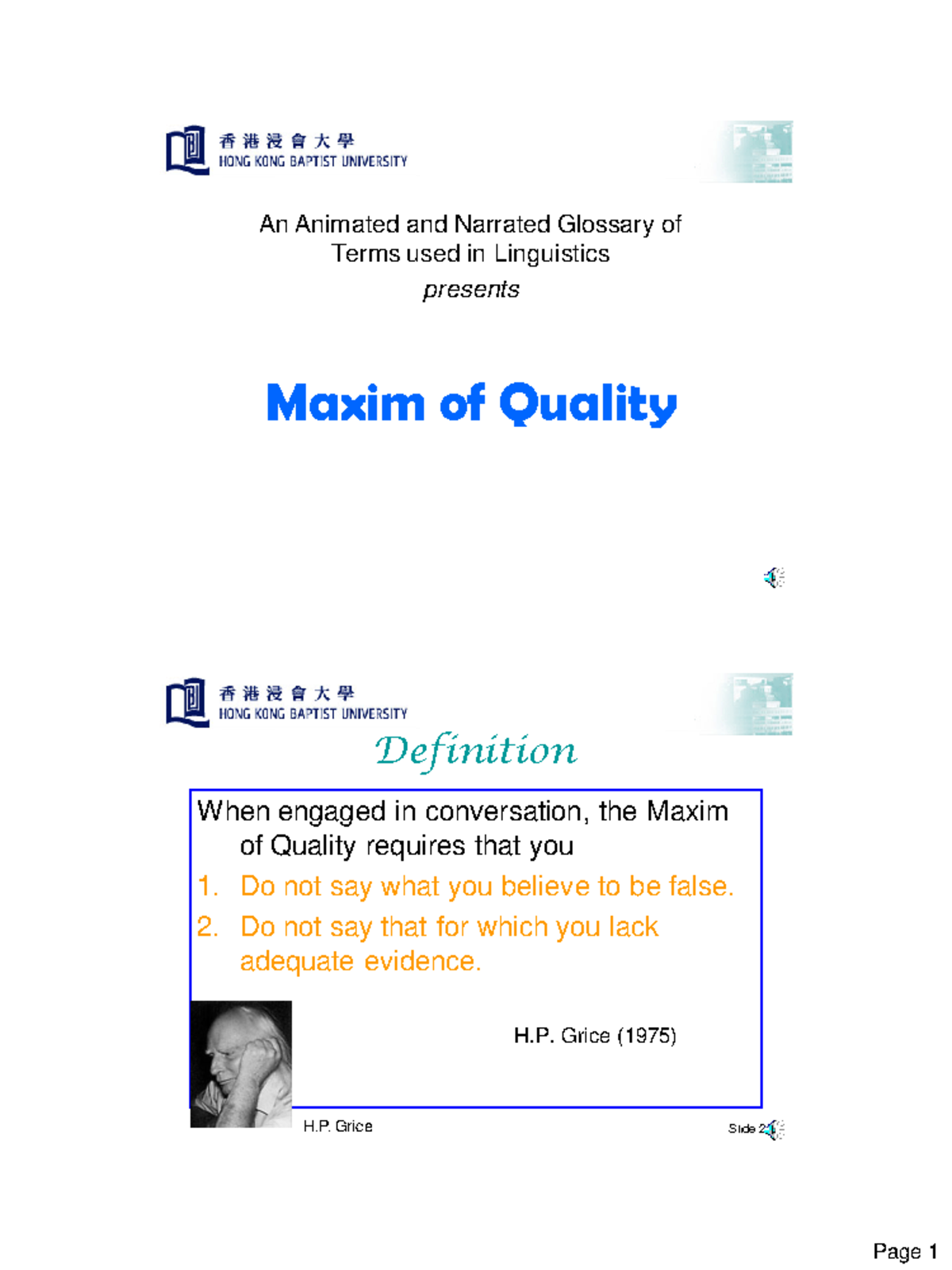 Maxim of Quality - Summary - Maxim of Quality An Animated and Narrated ...