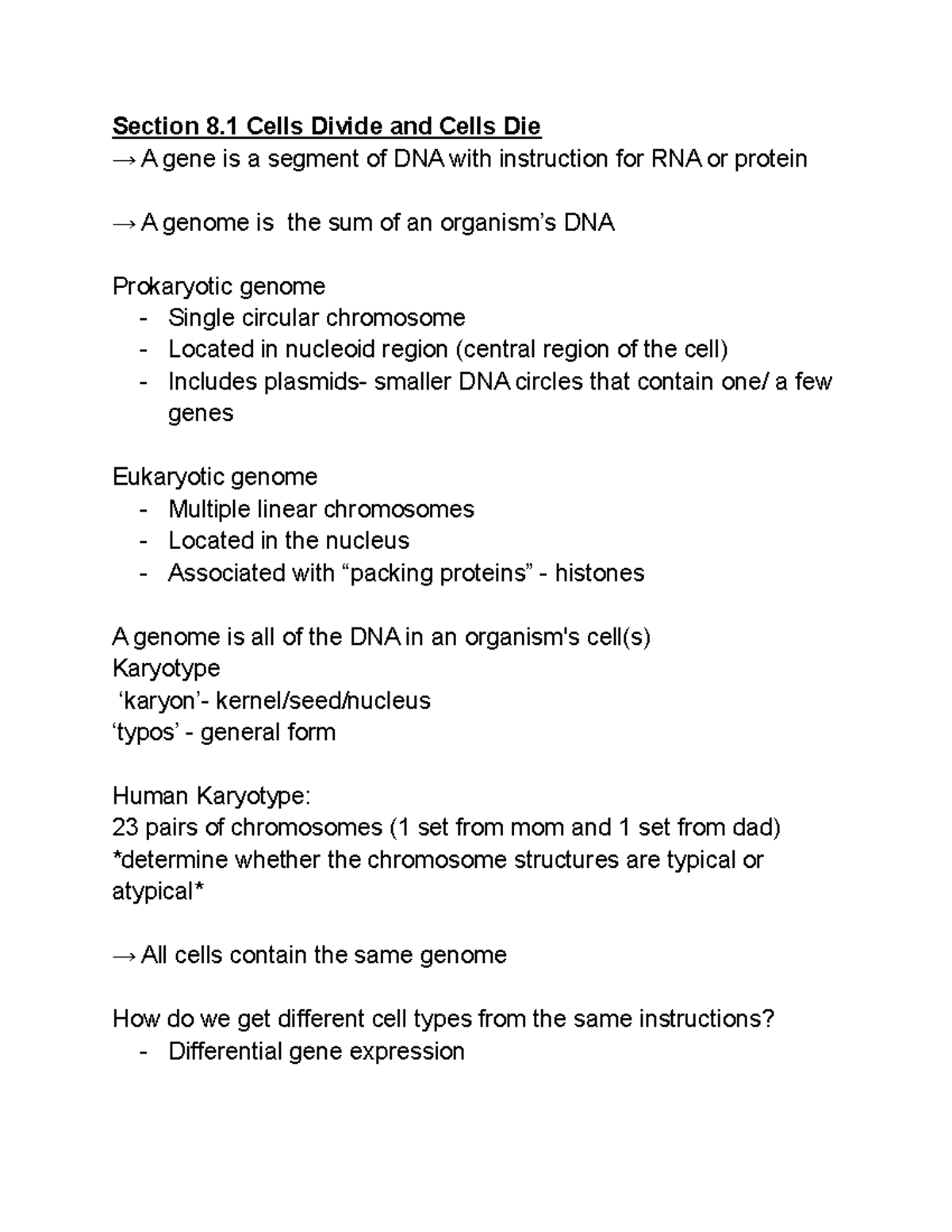 Chapter 8 Dna Replication Binary Fission And Mitosis Section 8 Cells Divide And Cells Die → 