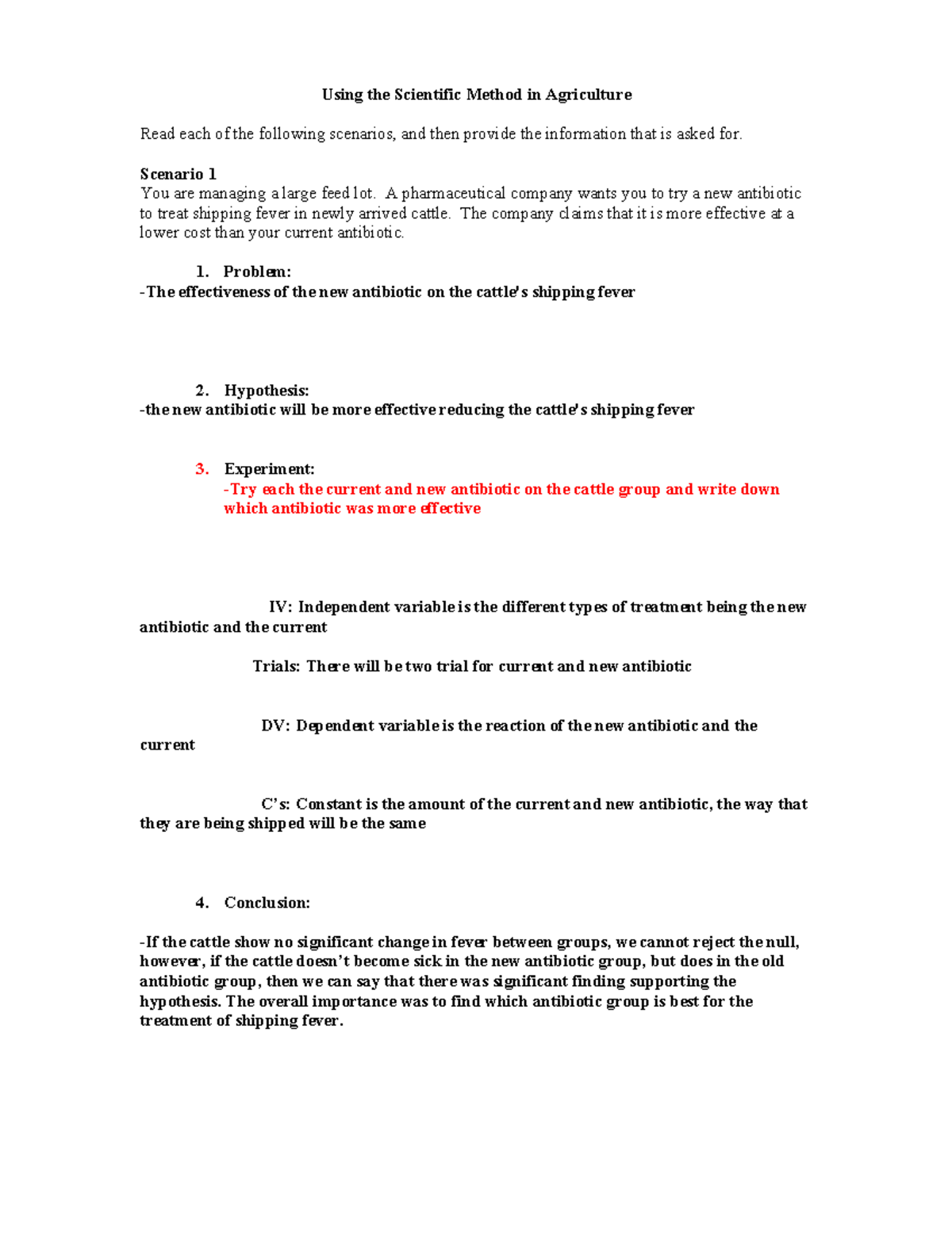 Evolution Lab 1 - Work - Using the Scientific Method in Agriculture ...