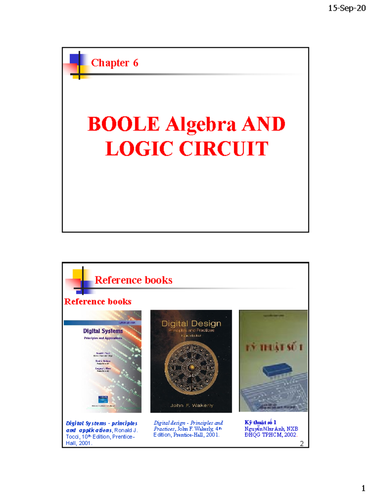 Chapter-6 - asasdsad - Chapter 6 BOOLE Algebra AND LOGIC CIRCUIT ...