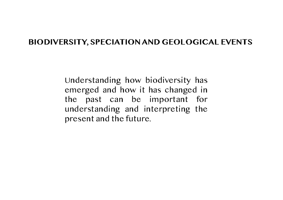 2. Biodiversity through geological time - BIODIVERSITY ...