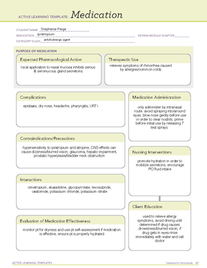 Nitroglycerin med card - ACTIVE LEARNING TEMPLATES TherapeuTic ...