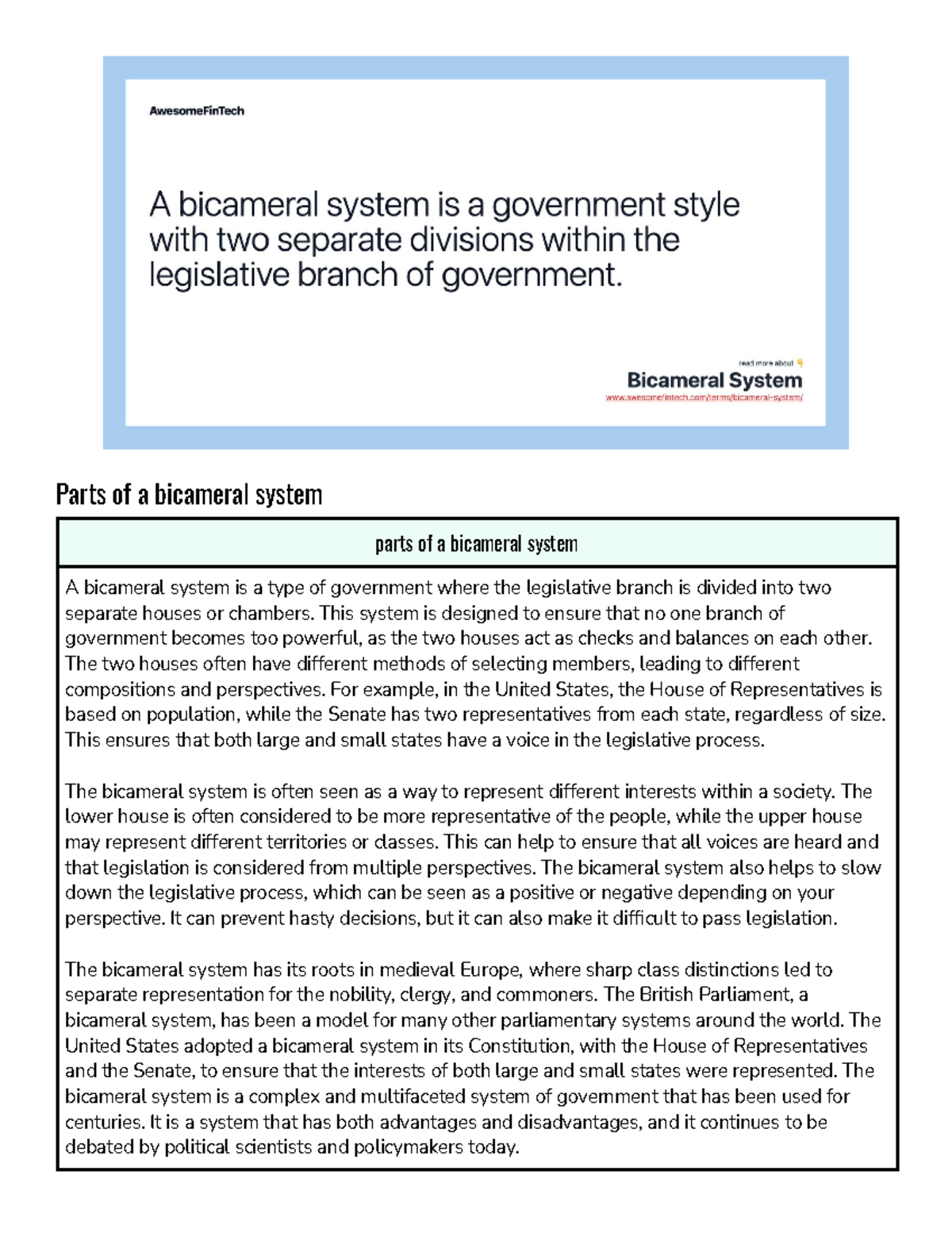 Parts of a bicameral system - Parts of a bicameral system parts of a ...