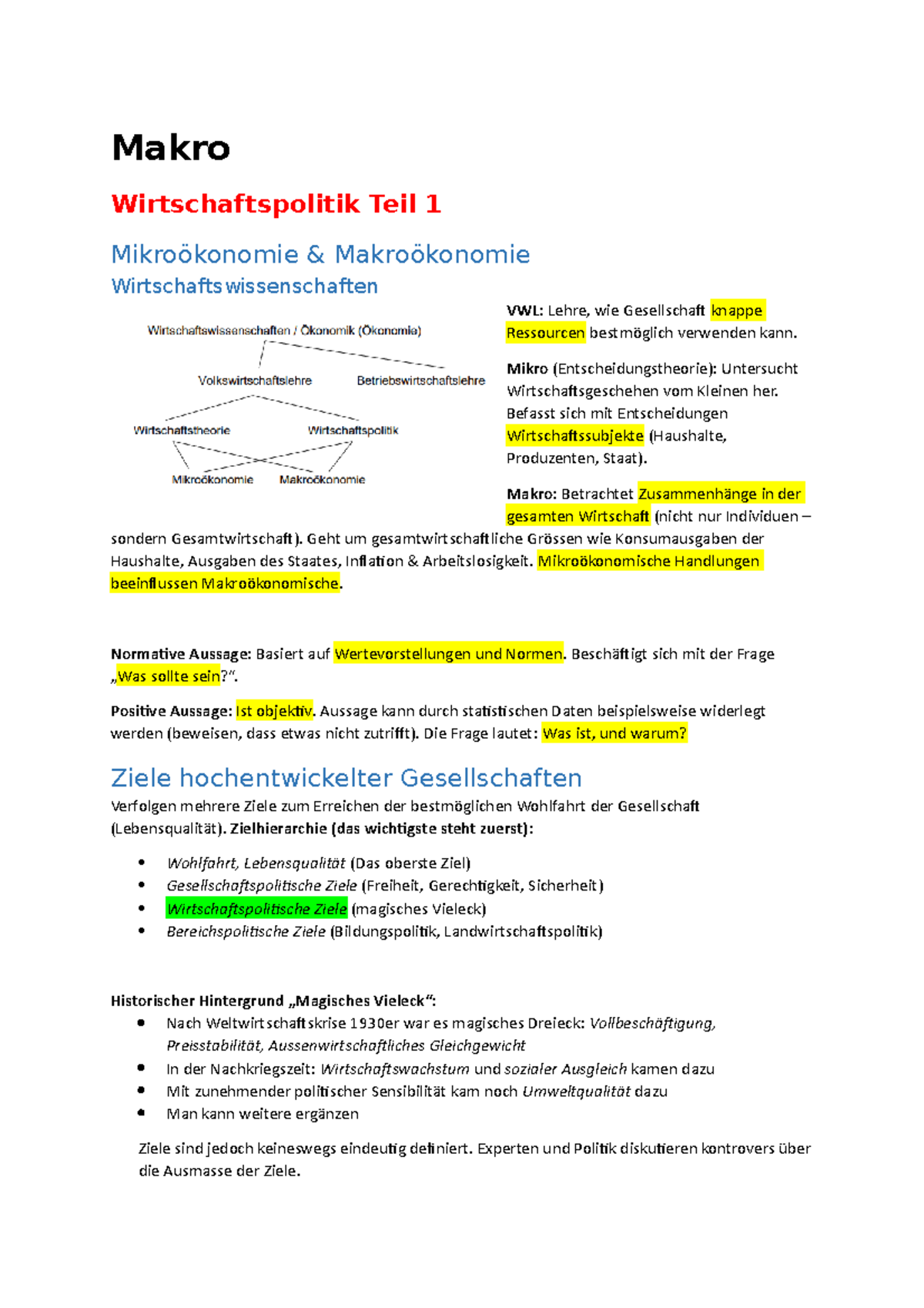 Makroökonomie Zusammenfassung 3. Semester - Makro Wirtschaftspolitik ...