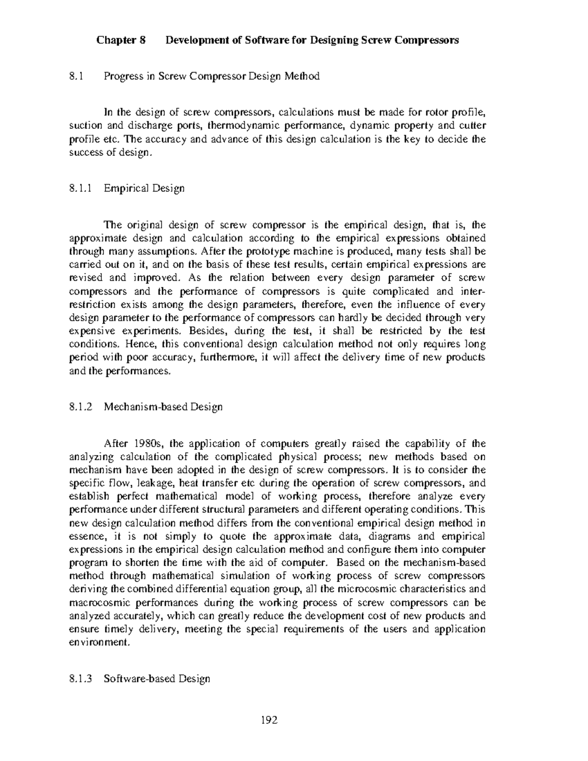 Chapter 8 - text - Chapter 8 Development of Software for Designing Screw Compressors 8 Progress ...