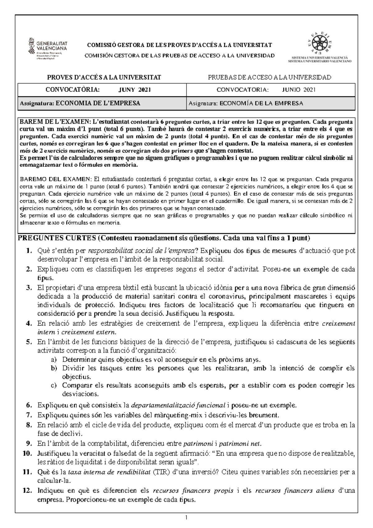 Selectivitat juny 2021 - COMISSIÓ GESTORA DE LES PROVES D’ACCÉS A LA ...