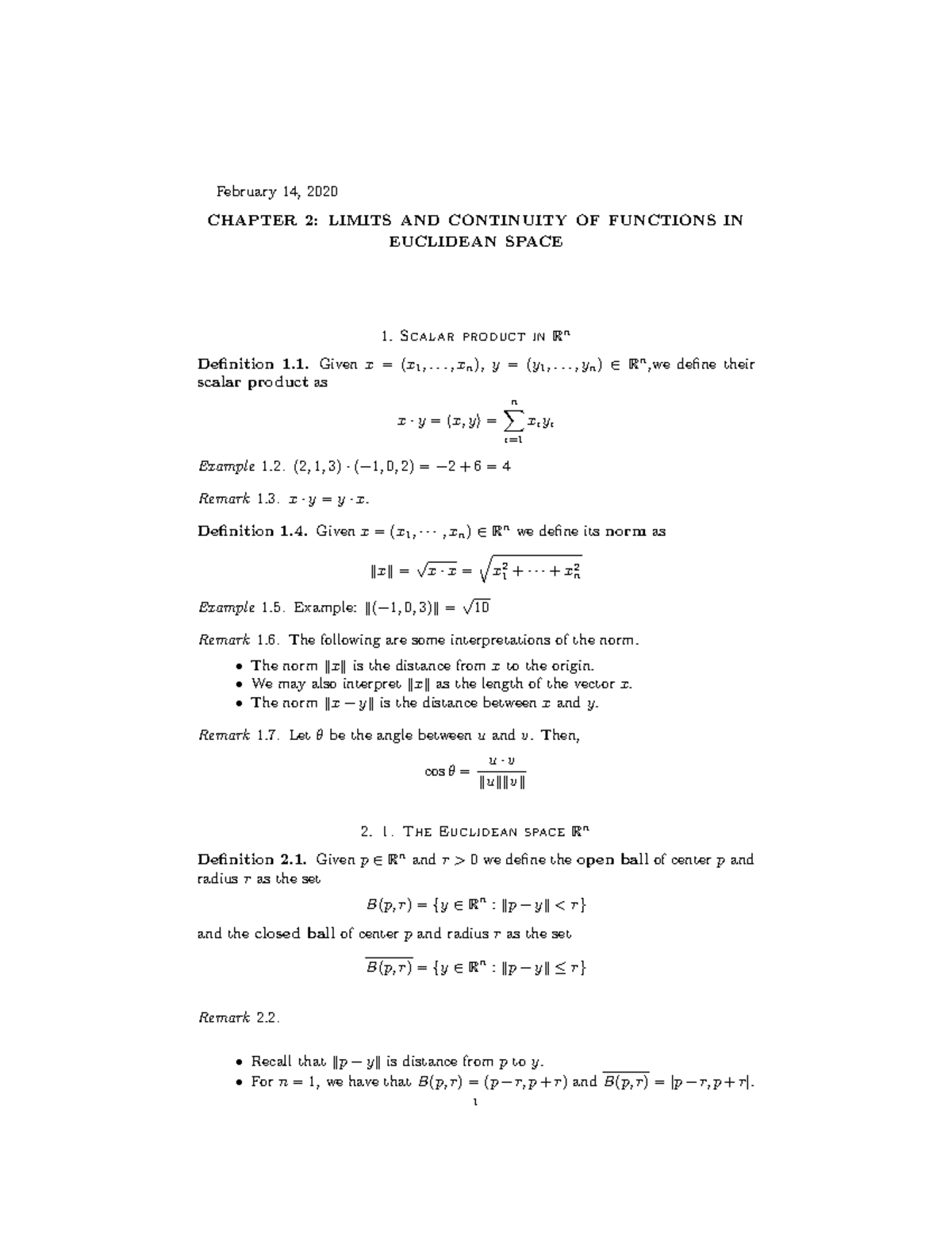 Ch2eng 2020 - practice material - February 14, 2020 CHAPTER 2: LIMITS AND CONTINUITY OF ...