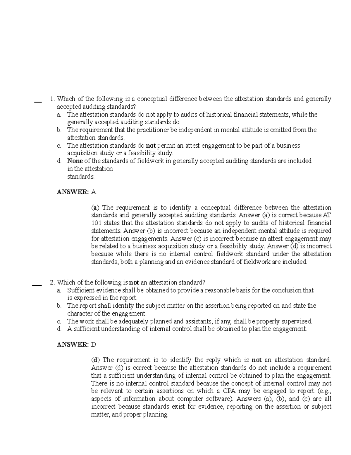 AUD MOCK WITH ANS 40-1-15 - Multiple Choice Identify the choice that ...