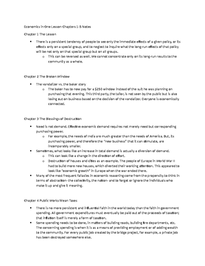 Economics in One Lesson Chapters 11-15 Notes - If someone buys a ...