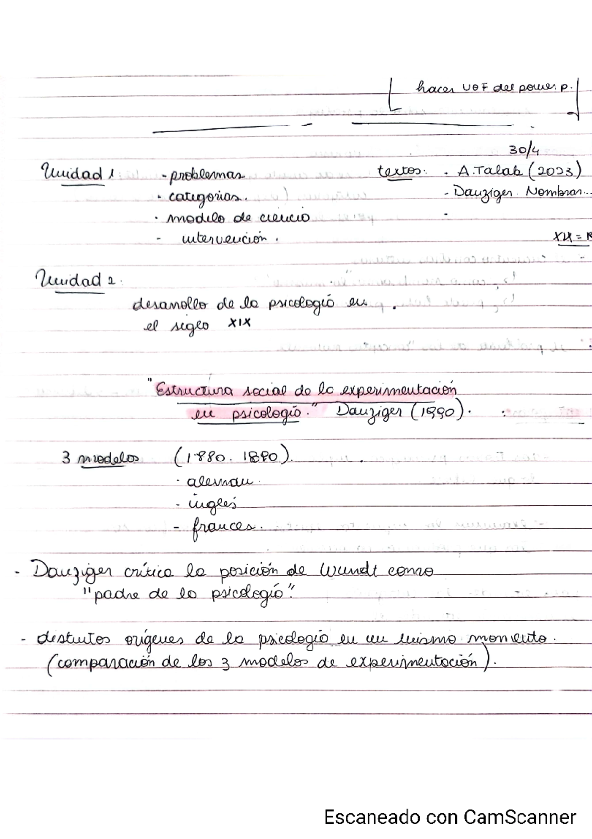 Estructura social de la experimentación en Psicología K. Danziger 1990. Notas de clases - l ...
