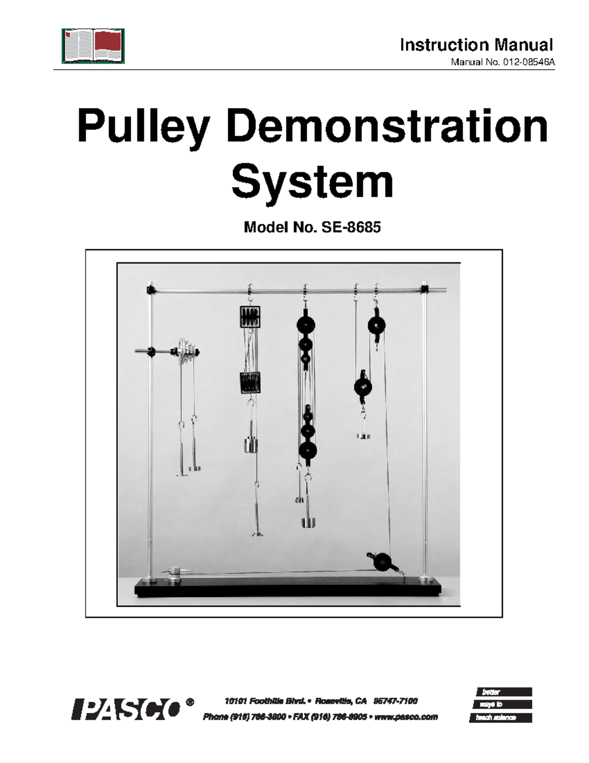 Pulley Demonstration System Manual SE 8685 - Instruction Manual Manual ...