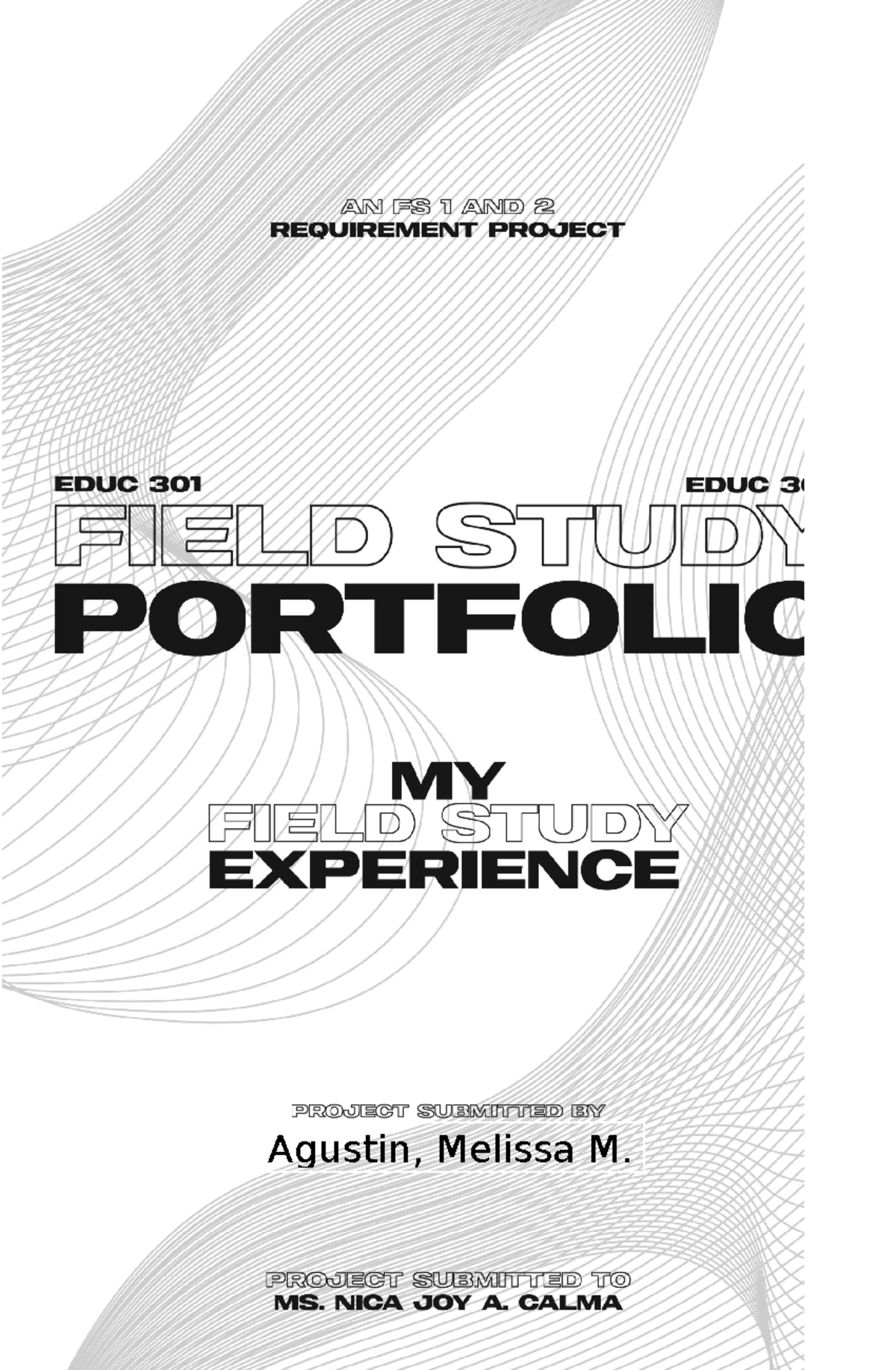 Agustin, Melissa M. Portfolio - Agustin, Melissa M. Field Studies 1 and ...