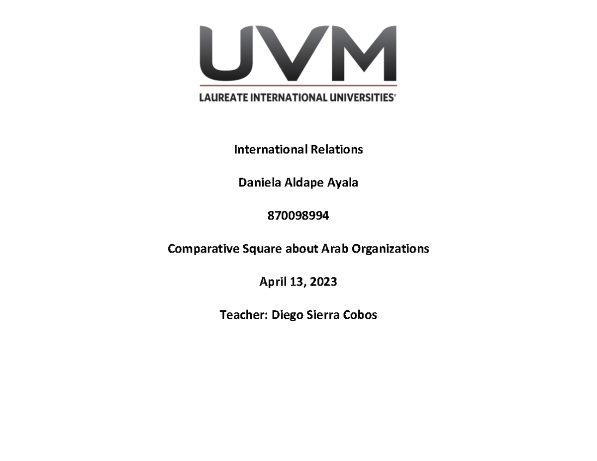 Comparative Squares - International Relations Daniela Aldape Ayala ...