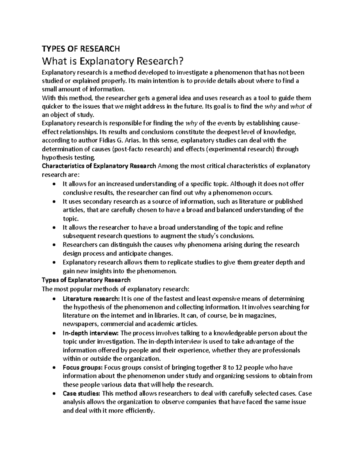 Research Methodology Terminal - TYPES OF RESEARCH What is Explanatory ...