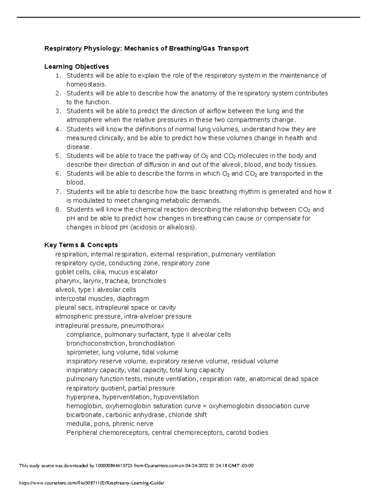 Respiratory Learning Guide - Respiratory Physiology: Mechanics of ...