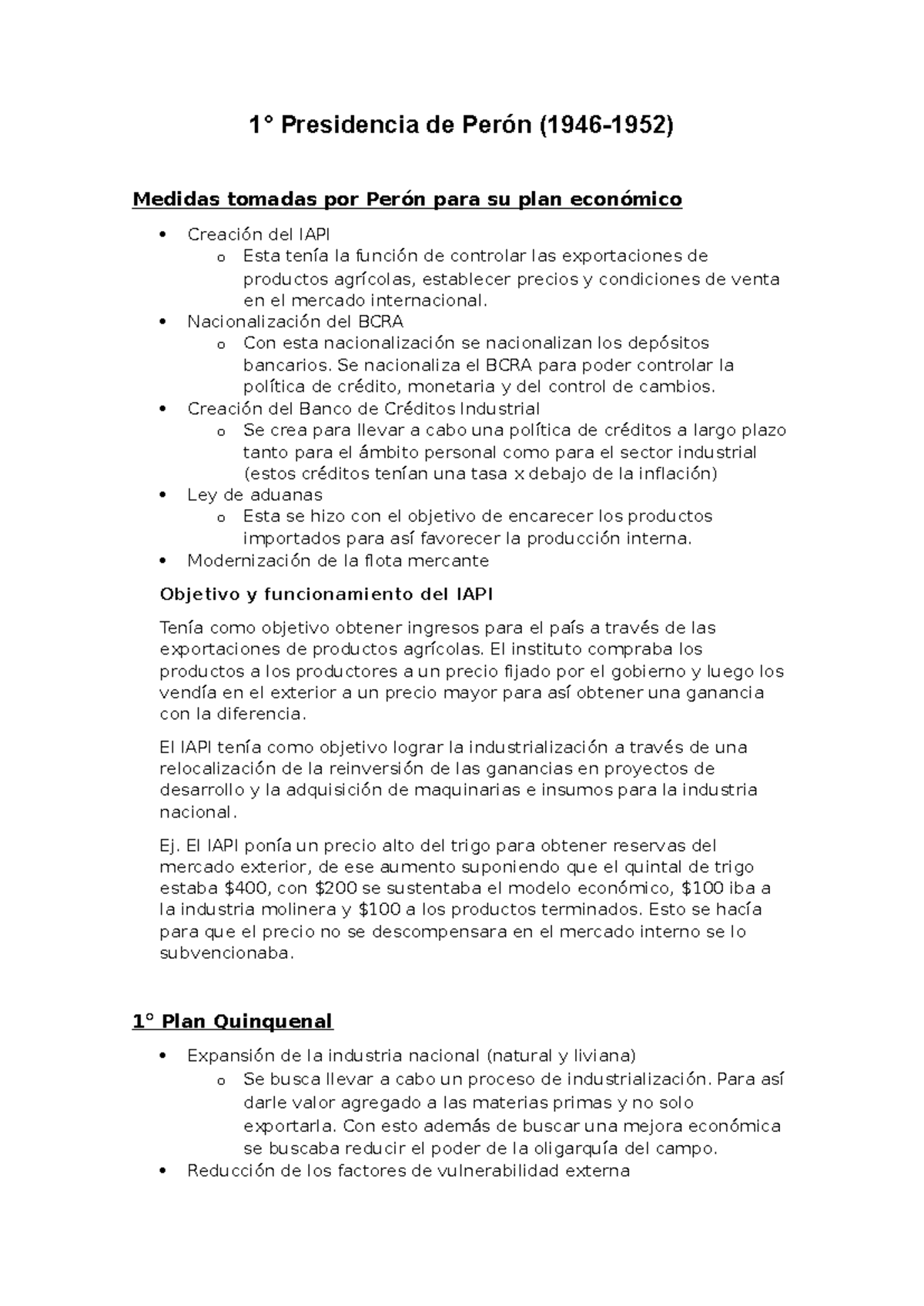 Peronismo - Es un resumen de la 1° y 2° presidencia de Perón con ...