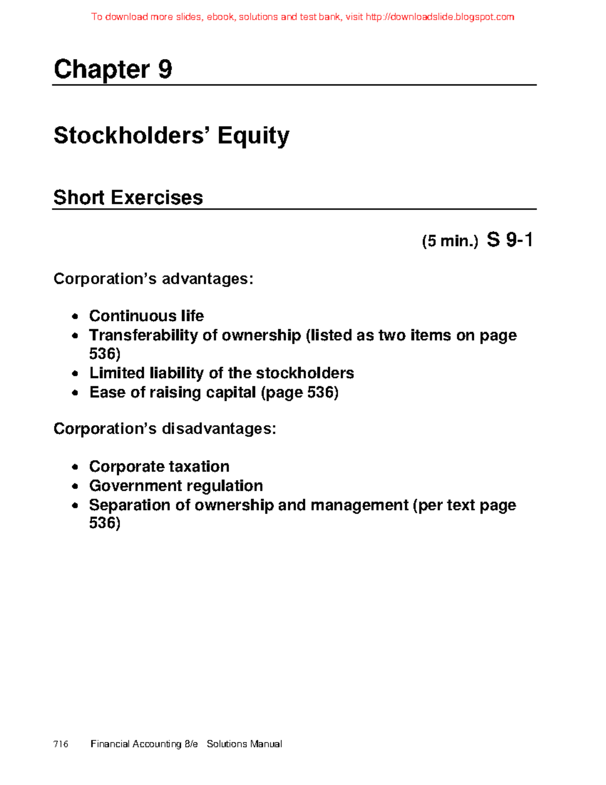 chapter 9 summary - 716 Financial Accounting 8/e Solutions Manual ...