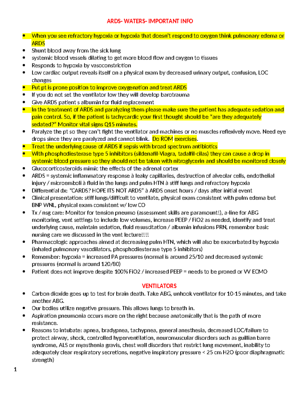 Waters-important-info - ARDS- WATERS- IMPORTANT INFO When you see ...