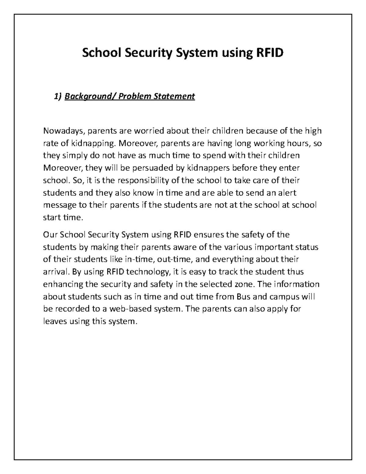 A243 - School Security System using RFID Background/ Problem Statement ...