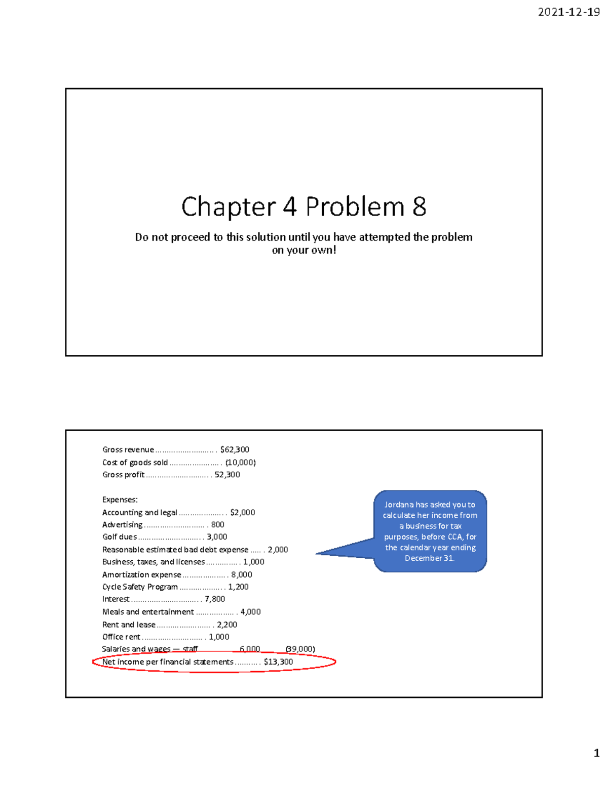 Chapter 4 - Example 2 Guide - Chapter 4 Problem 8 Do not proceed to ...