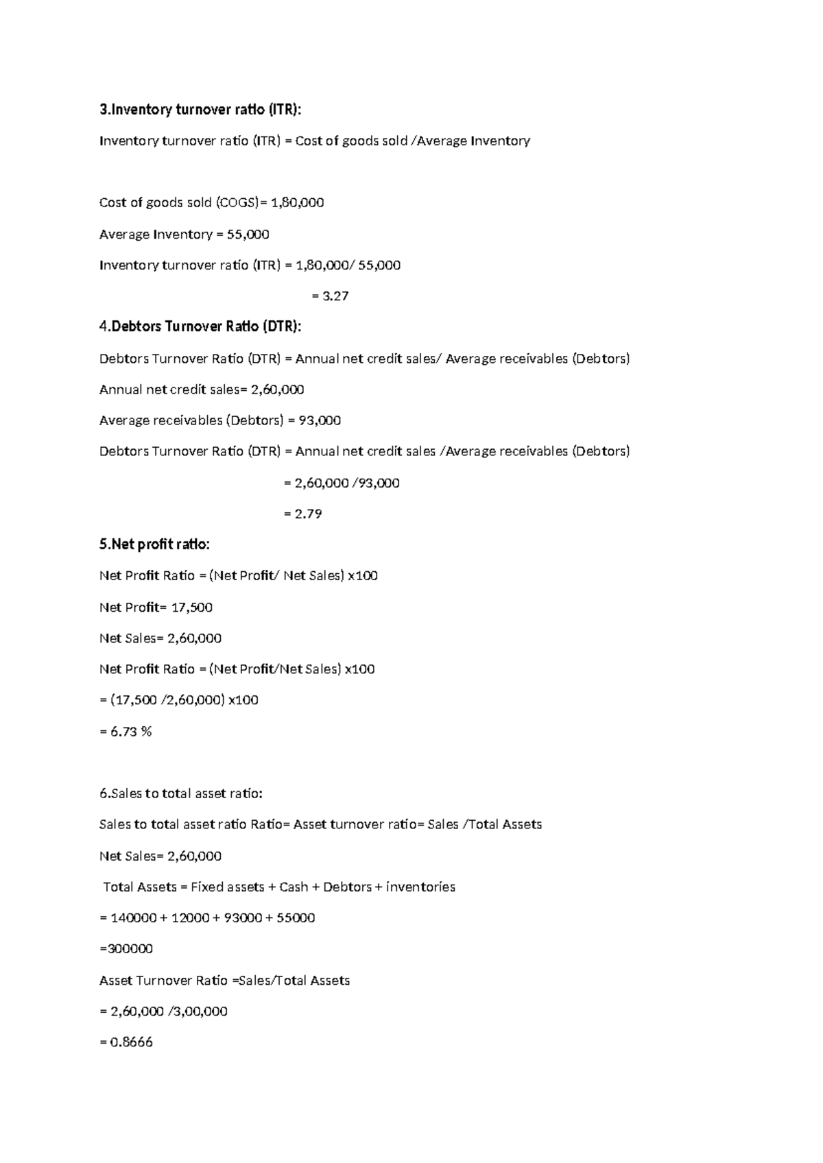 FM2 - 3 .Inventory turnover ratio (ITR): Inventory turnover ratio (ITR ...