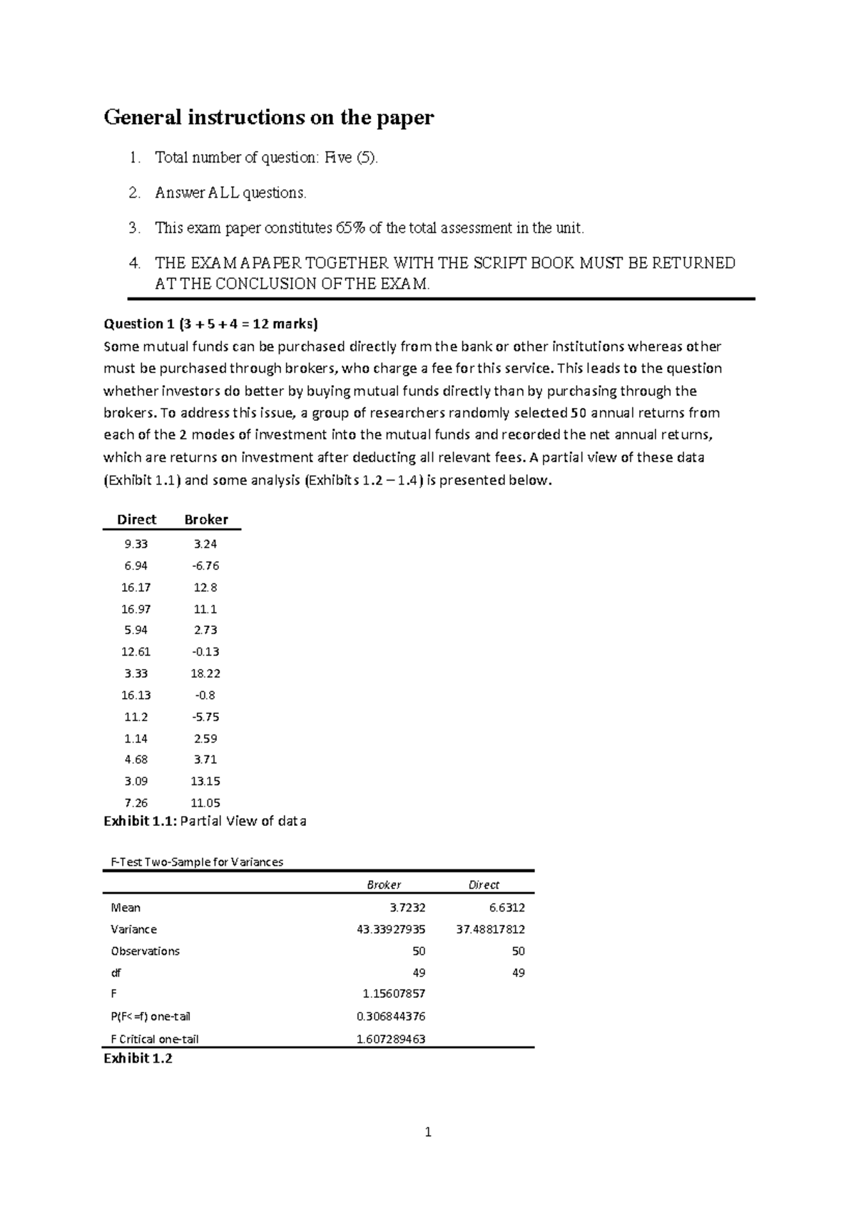 Exam 2013, questions - General instructions on the paper 1. Total ...