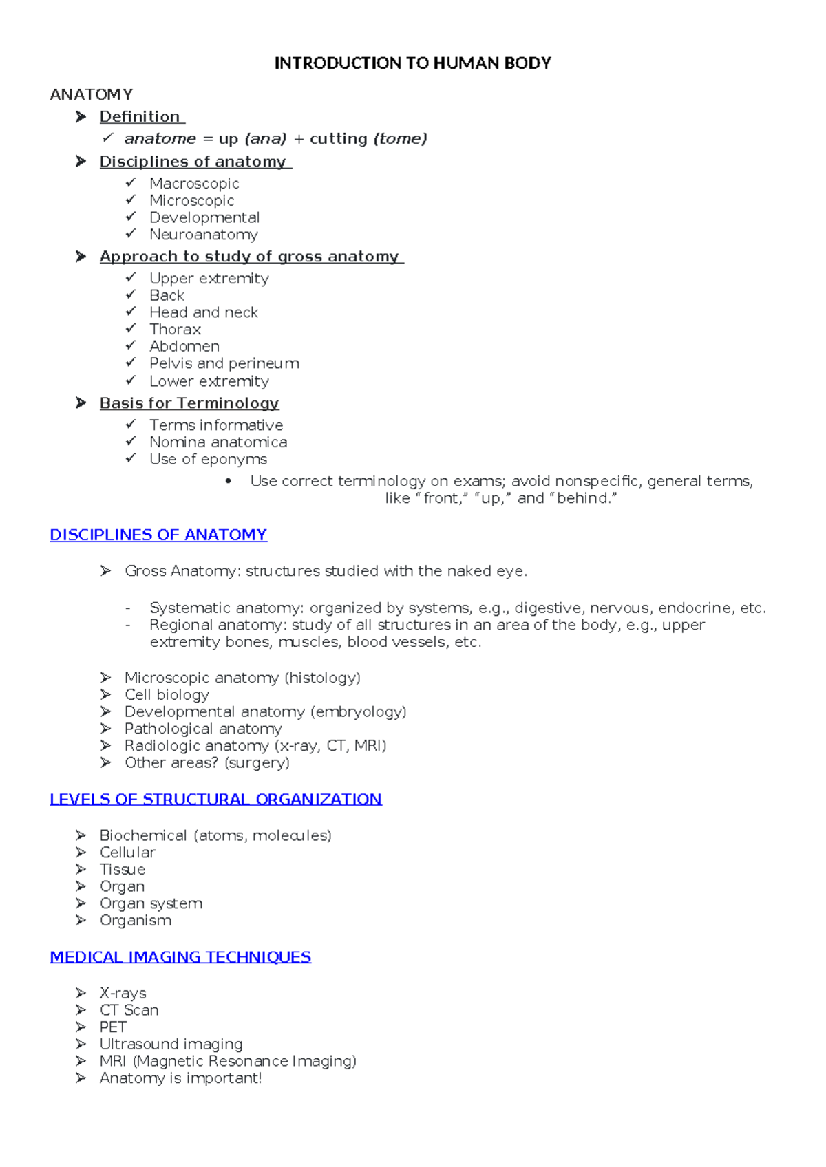 Introduction to Anatomy - INTRODUCTION TO HUMAN BODY ANATOMY Definition ...