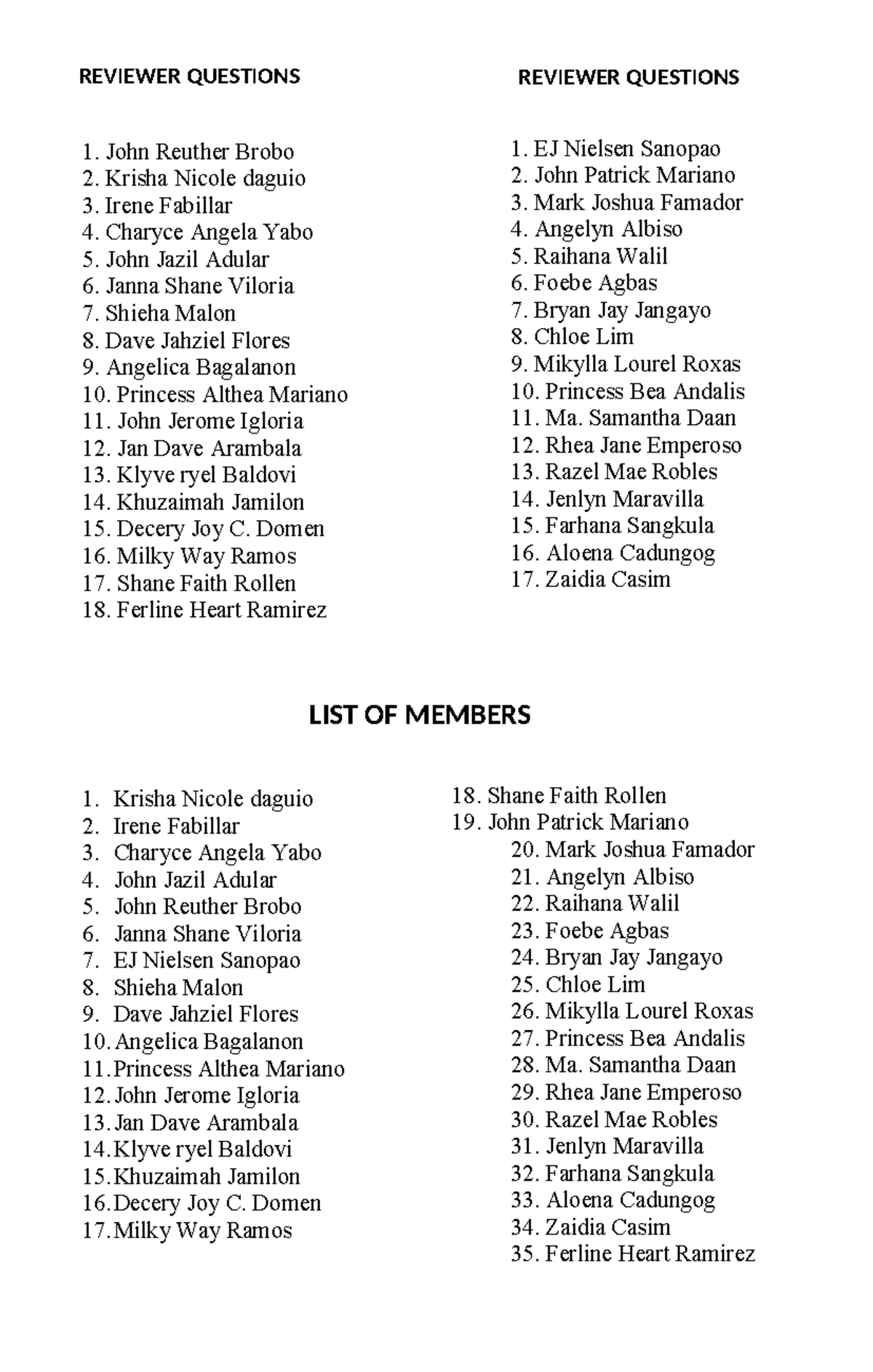 Math enth - Math - John Reuther Brobo Krisha Nicole daguio Irene ...