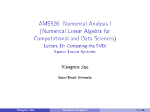 AMS526: Numerical Analysis I - Lecture 12 - Studocu
