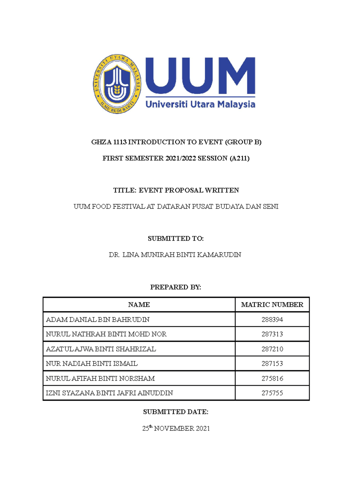 GHZA 1113 Introduction TO Event ( Latest) (1) - GHZA 1113 INTRODUCTION ...