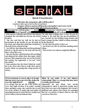 Episode 1 - podcast - Serial Podcast: Episode 1 1. What is the crucial ...