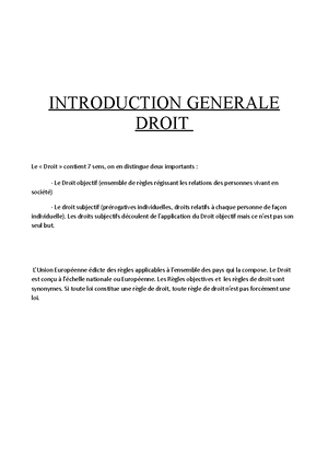 TD N°1 Intro générale au Droit - TD N°1 Introduction au Droit 2- Manipulation du Code civil ...