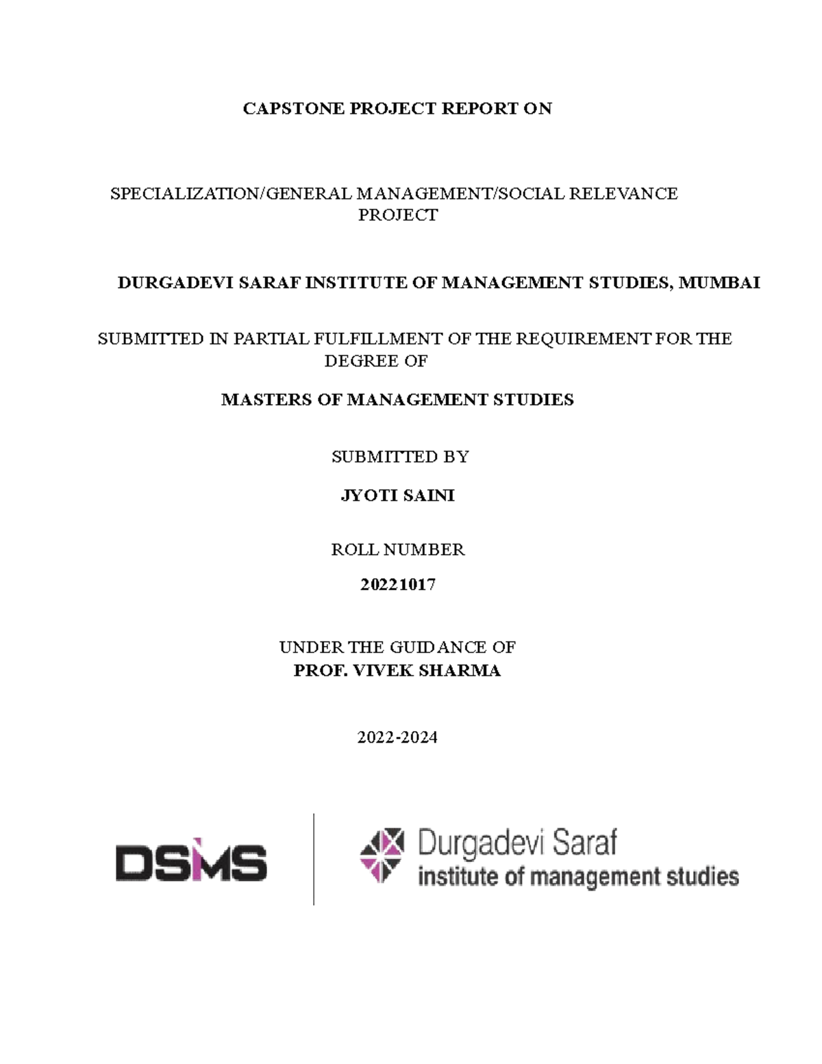 Black PAGE - Nice book - Psychology SL - CAPSTONE PROJECT REPORT ON SPECIALIZATION/GENERAL - Studocu