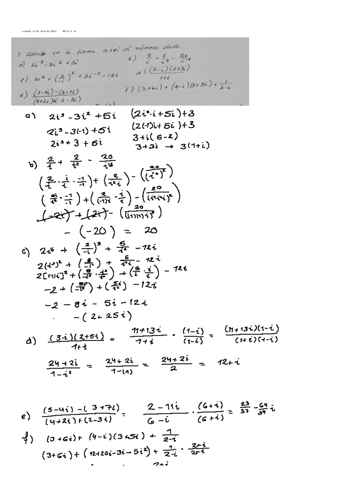 VC 2 - EJERCICIOS RESUELTOS DE VARIABLE COMPLEJA - Variable Compleja - sábado, 22 de abril de ...