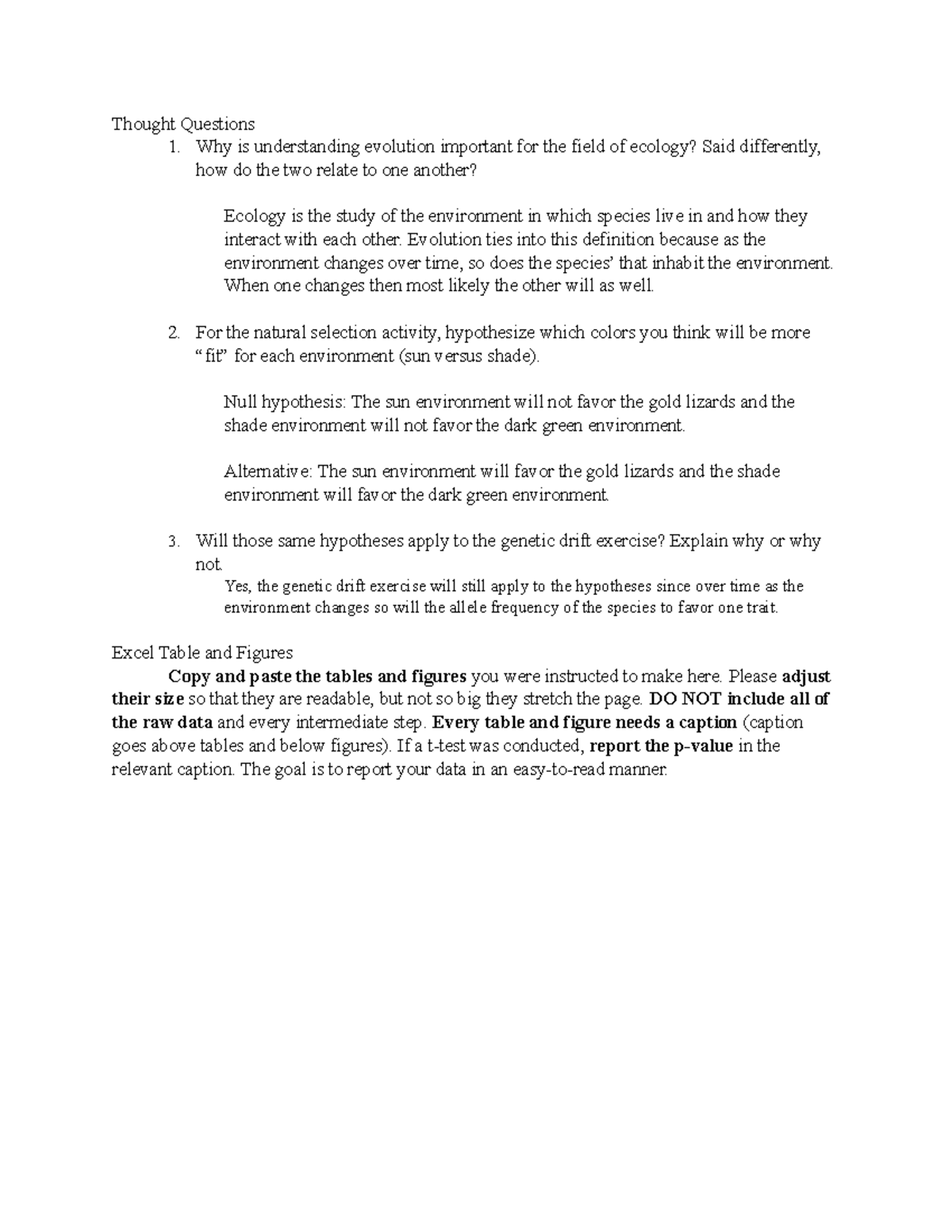 PCB 3043L report 3 - Thought Questions 1. Why is understanding ...