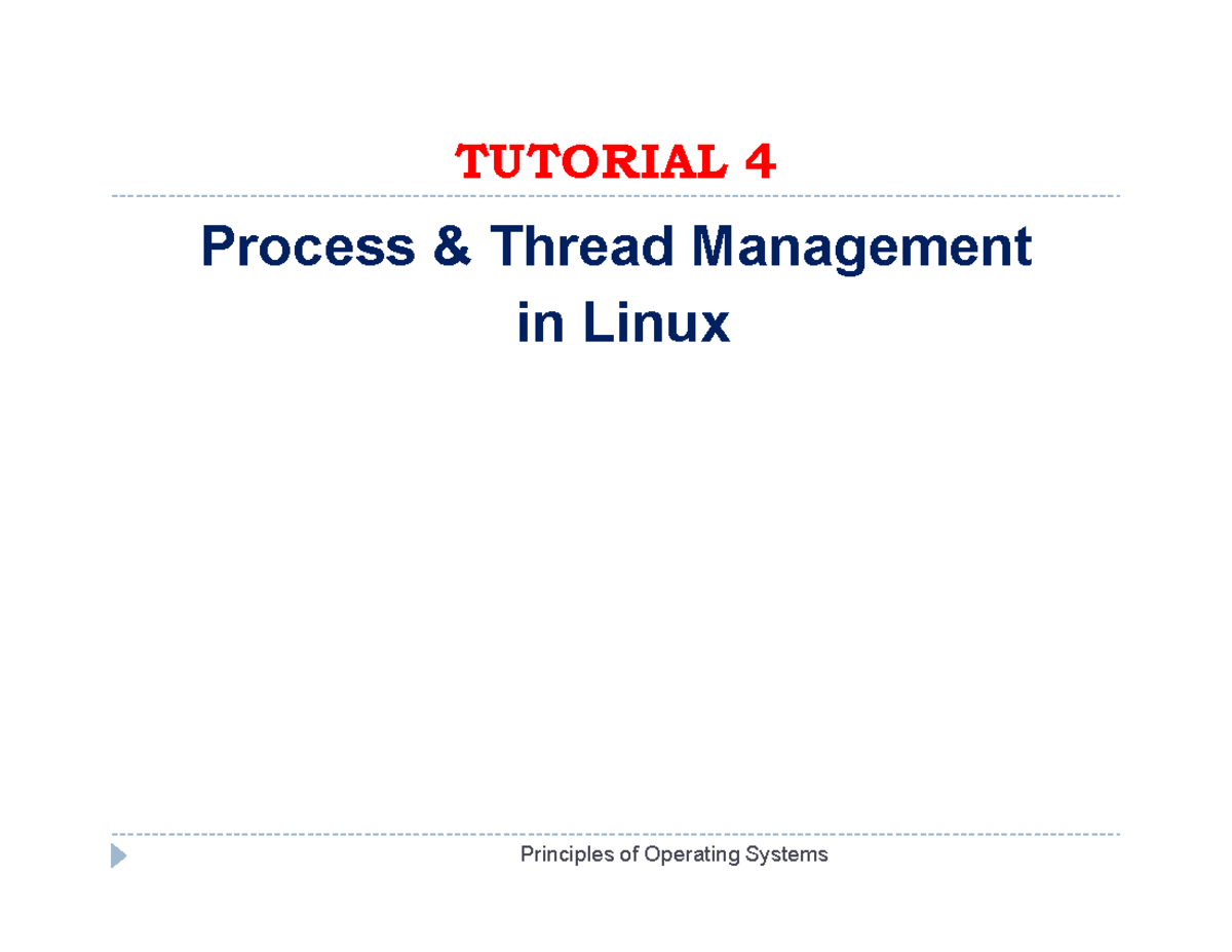Tutorial 4 - belike - TUTORIAL 4 Process & Thread Management in Linux ...