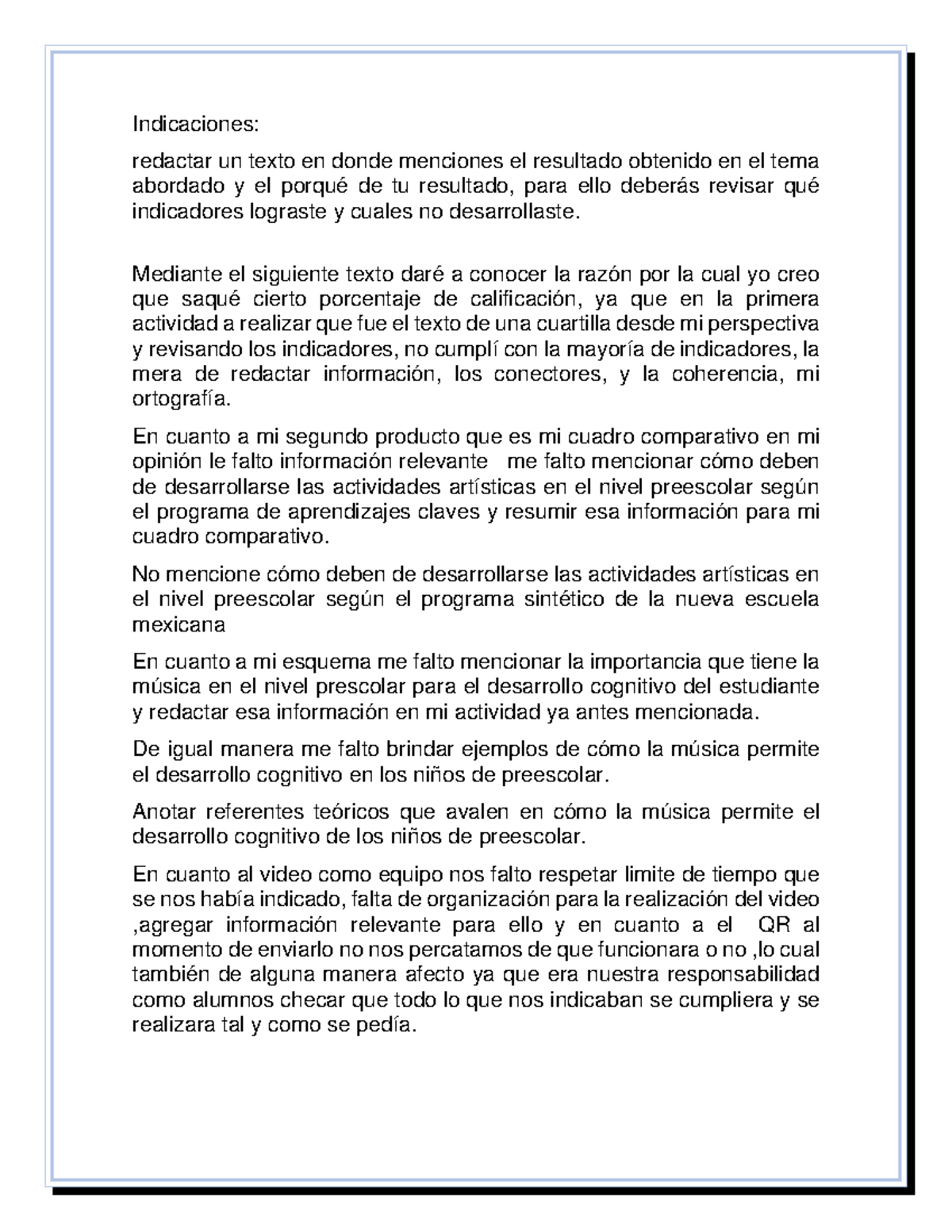 Cuartilla 091340 - Indicaciones: redactar un texto en donde menciones ...