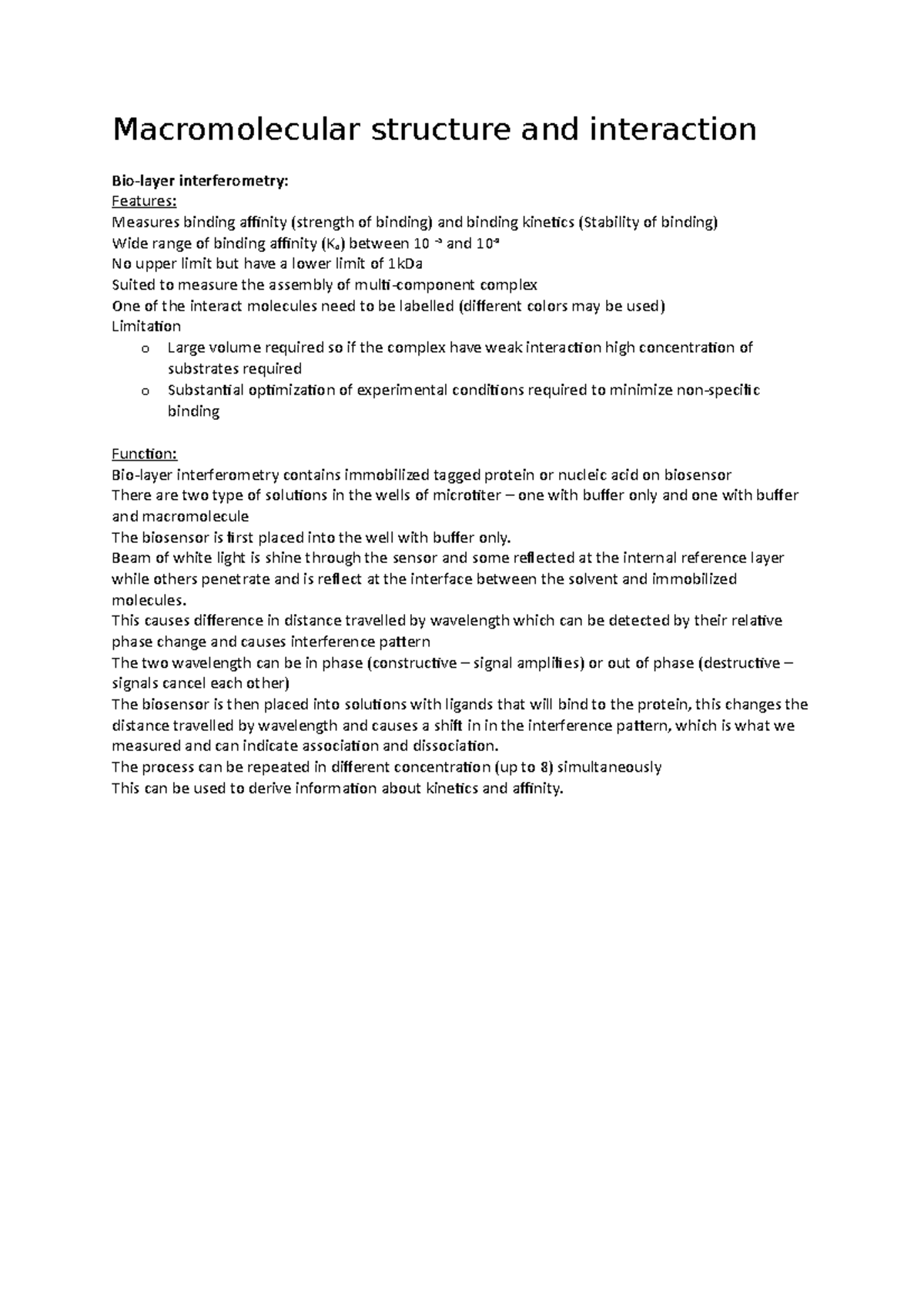 Macromolecular Structure And Interaction Macromolecular Structure And