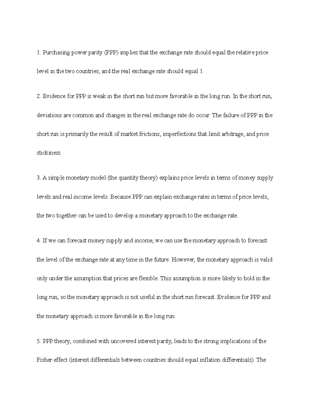 Econ 327 ch 8 - Lecture notes 8 - 1. Purchasing power parity (PPP ...